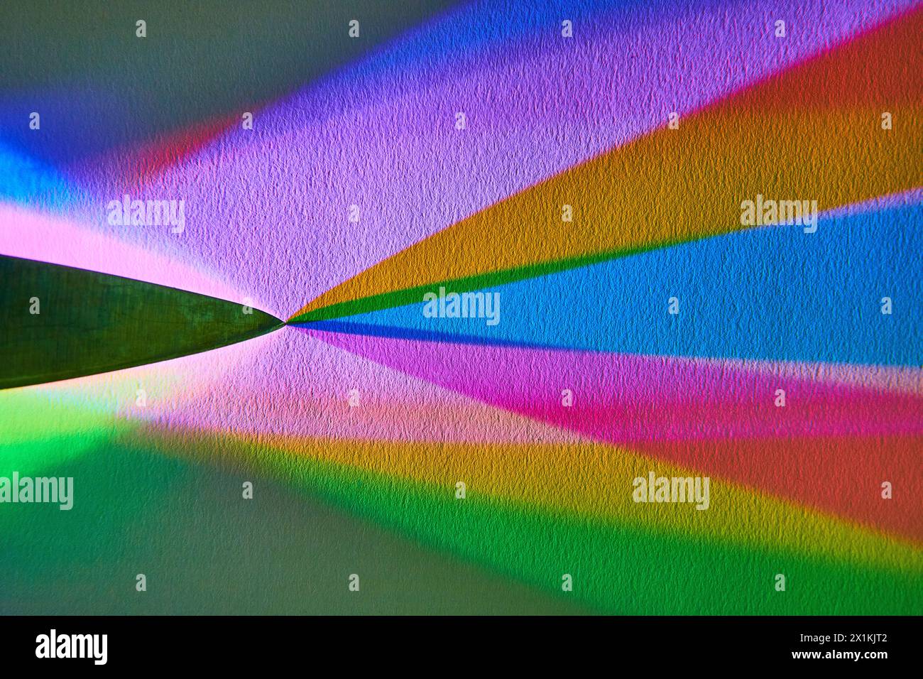 Rainbow Spectrum and Shadow Play on Textured Surface Stock Photo - Alamy