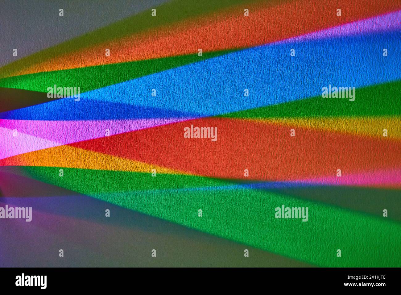 Vibrant Color Spectrum Light Projection on Textured Surface Stock Photo ...