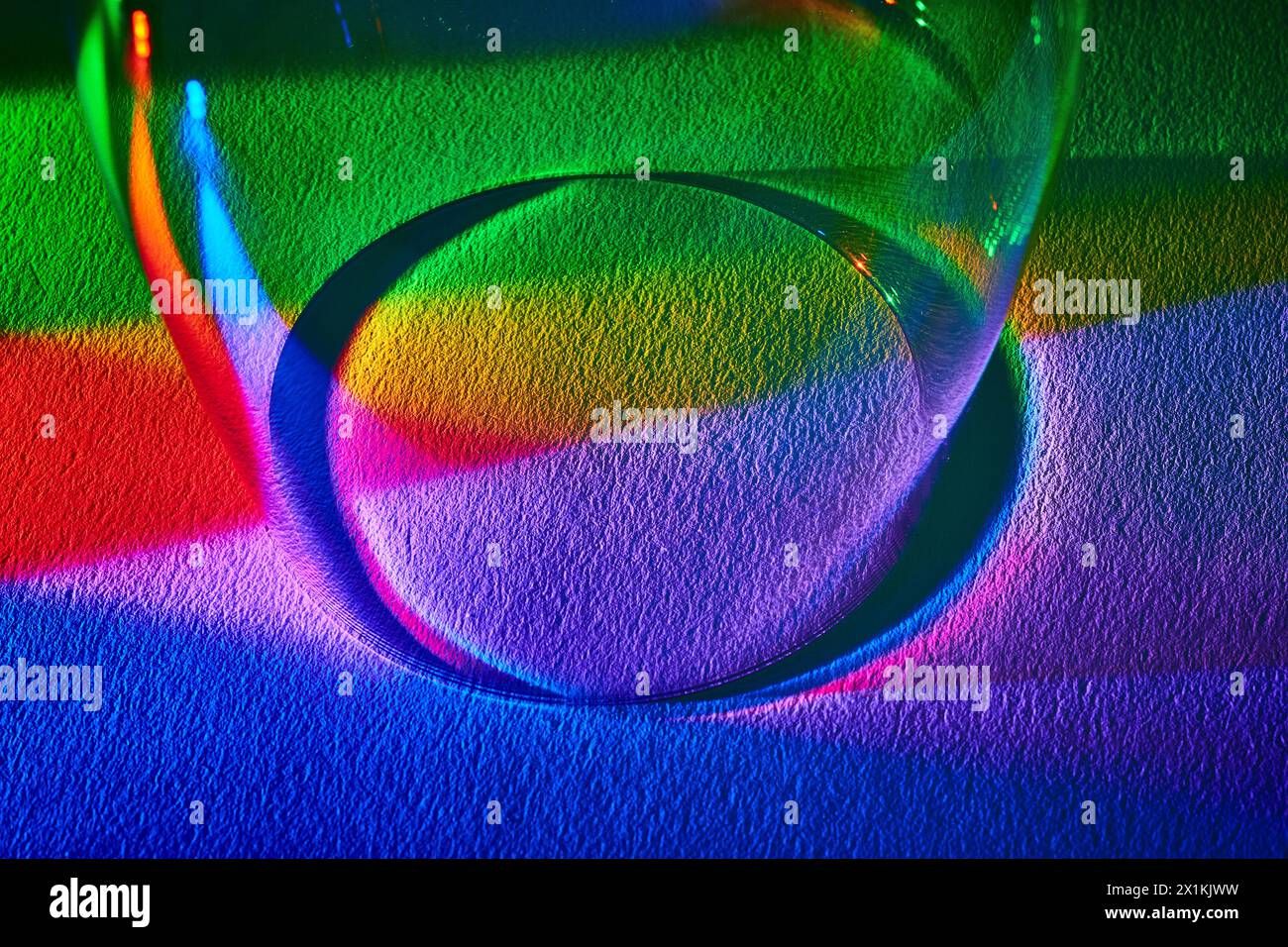 Color Spectrum Refraction in Glass with Textured Background Stock Photo ...