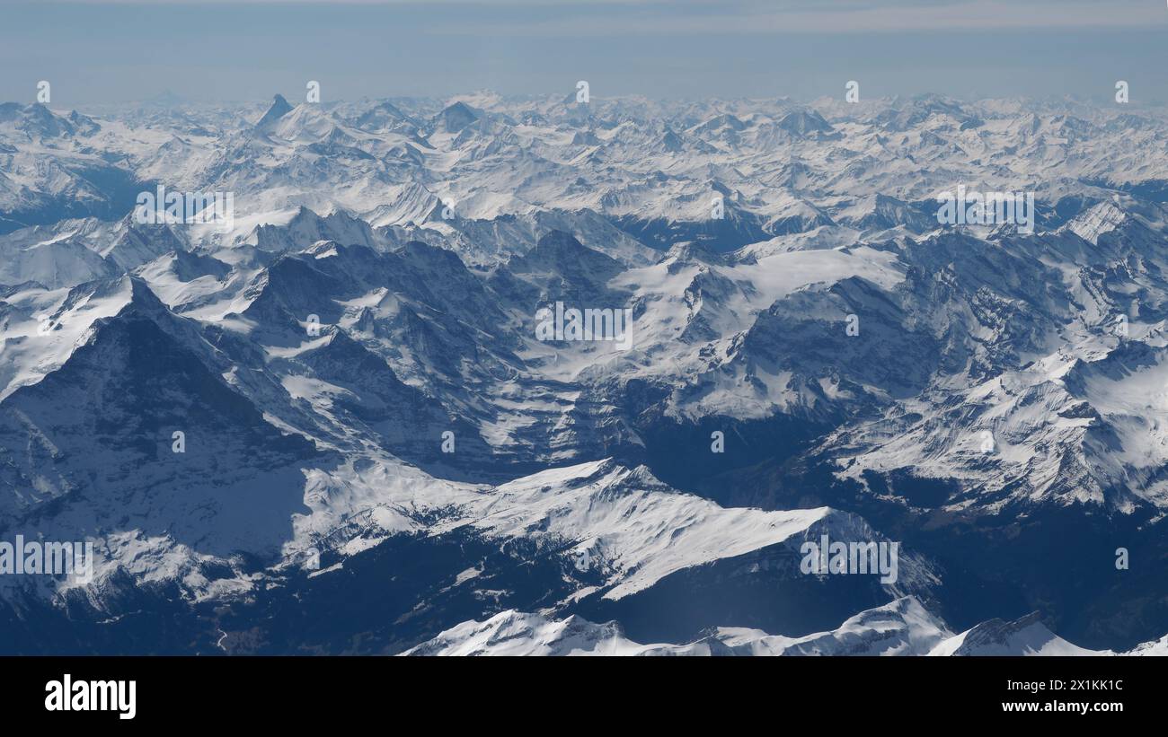 Majestic panoramic image of the Swiss Alps from above Stock Photo - Alamy