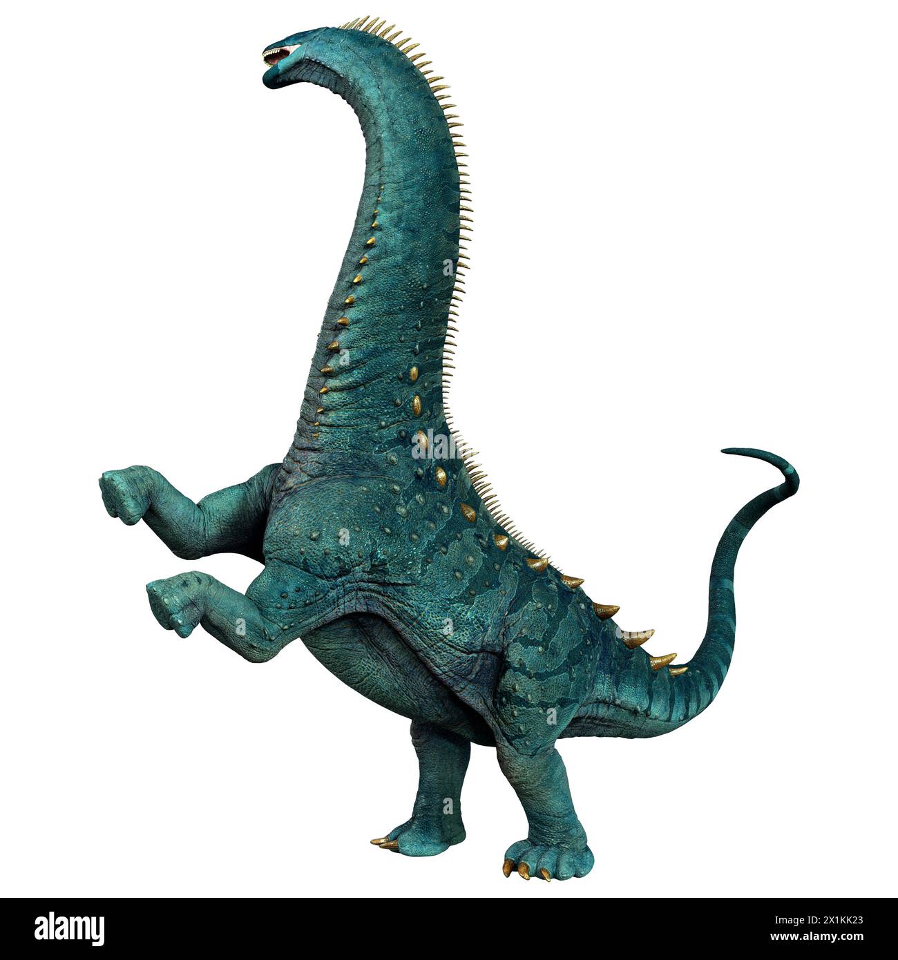 3D rendering of a dinosaur Alamosaurus isolated on white background ...