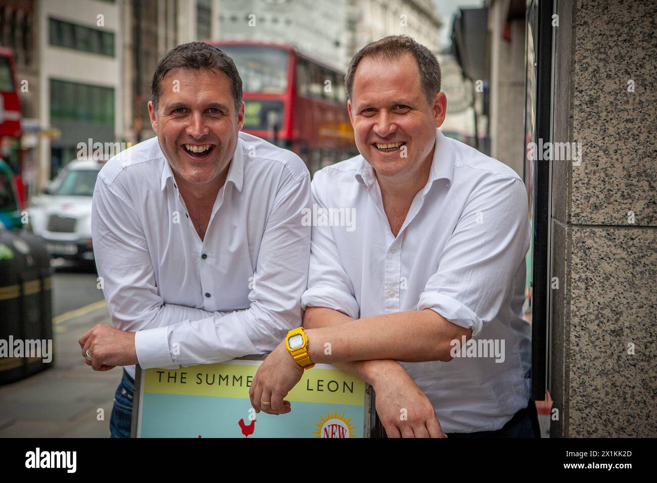 John Vincent and Henry Dimbleby at one of their London branches of Leon ...