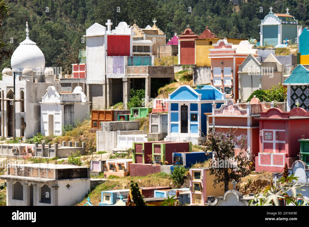 The colorful tombs and vaults of the Cementerio General in ...