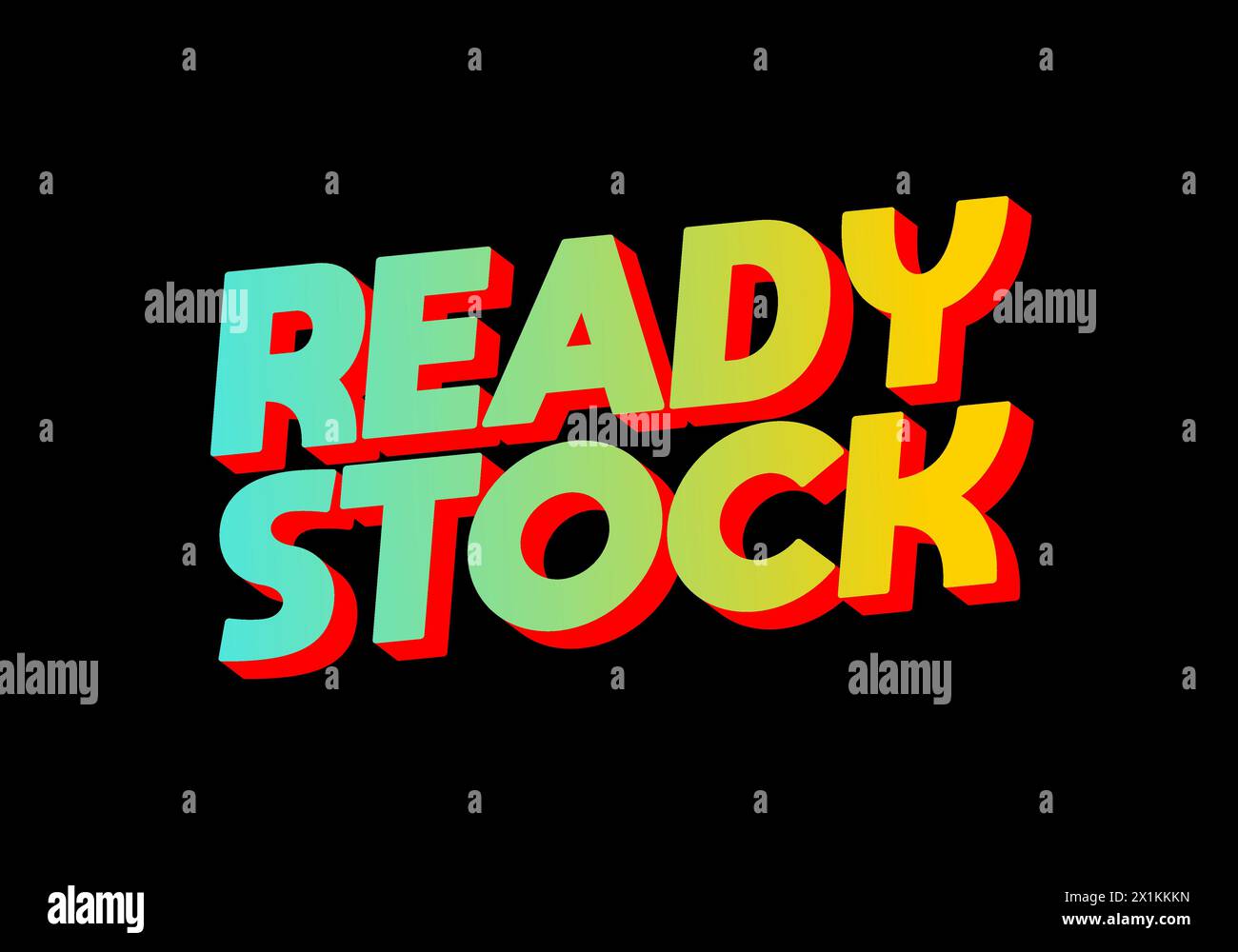 Ready stock. Text effect design in 3D look with eye catching colors ...