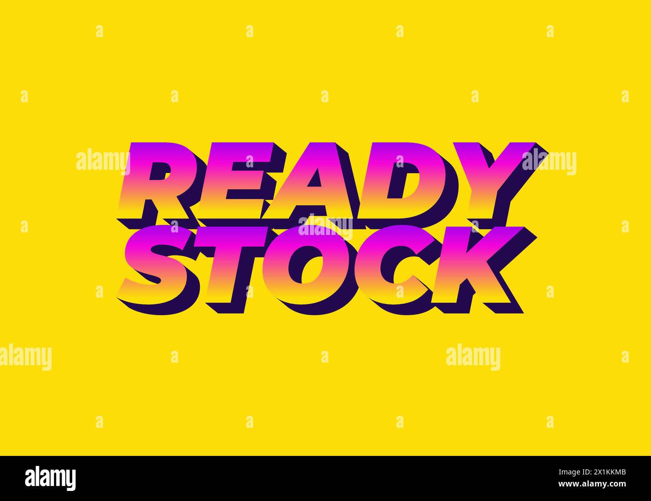 Ready stock. Text effect design in 3D look with eye catching colors ...