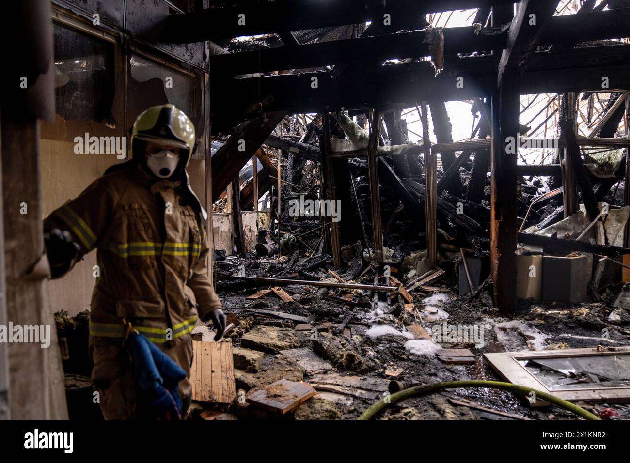 Fire damage on the second floor of the Stock Exchange in Copenhagen ...