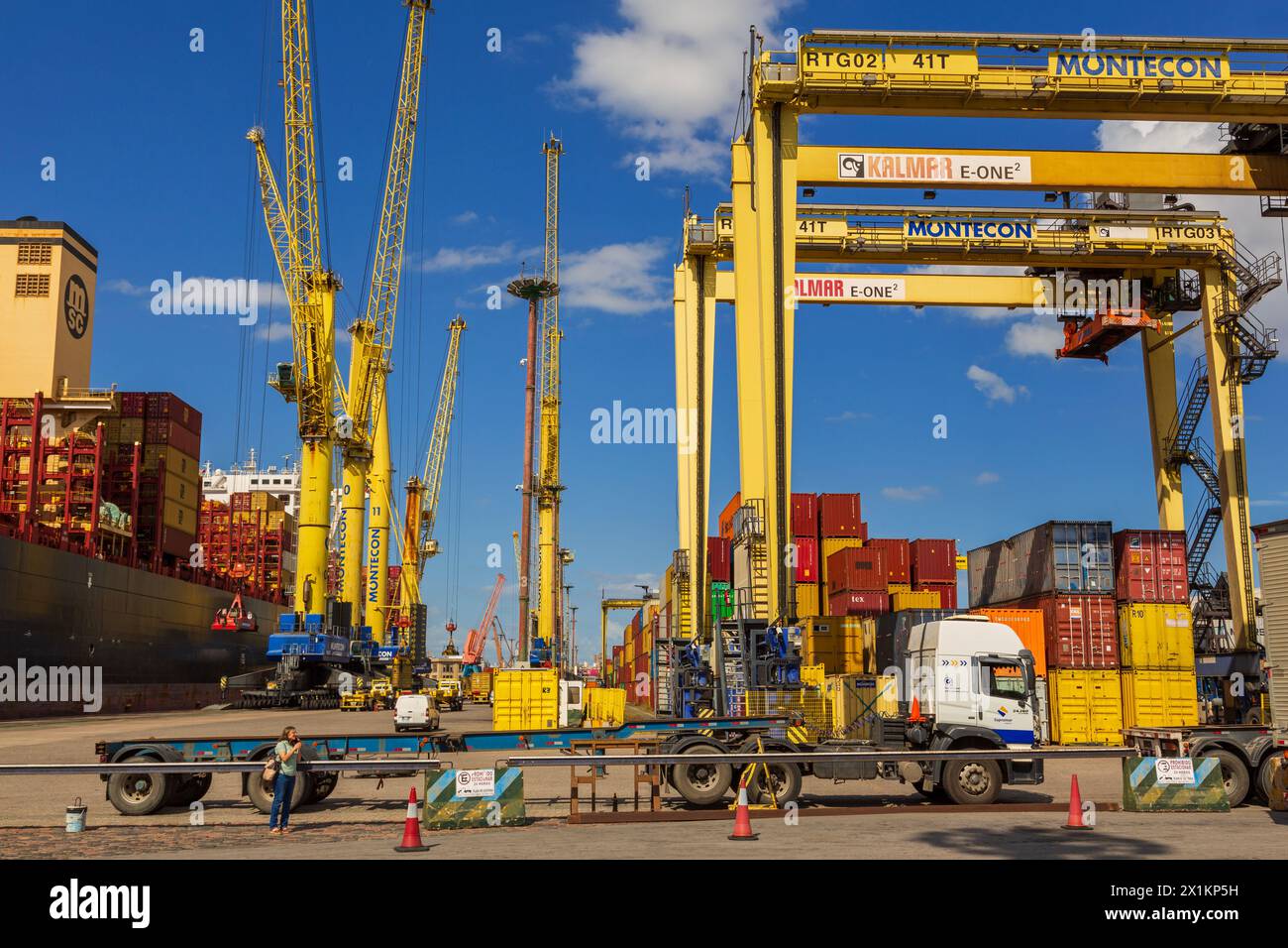Container ship MSC Carole, Port of Montevideo, Uruguay, South America ...