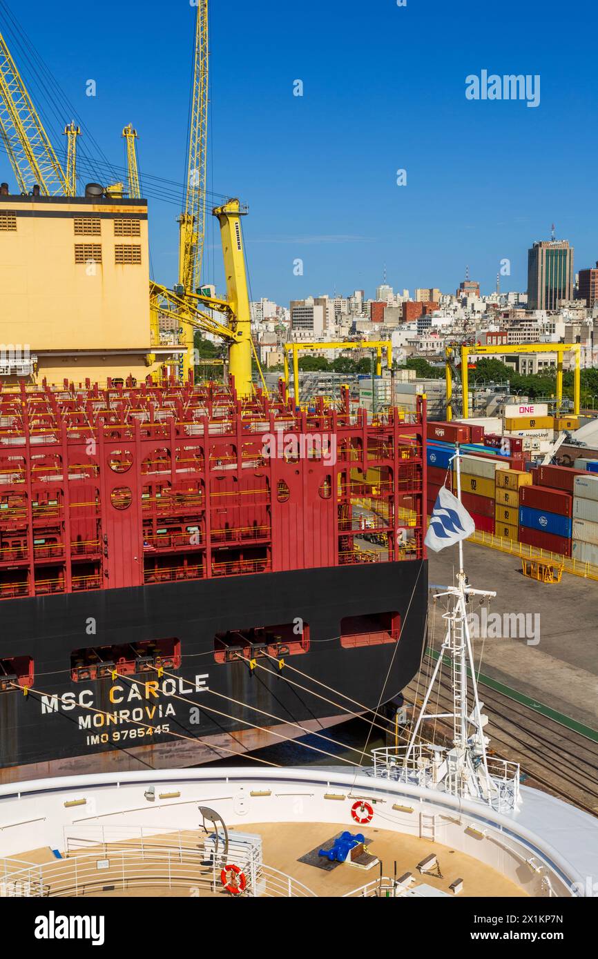 Container ship MSC Carole, Port of Montevideo, Uruguay, South America ...