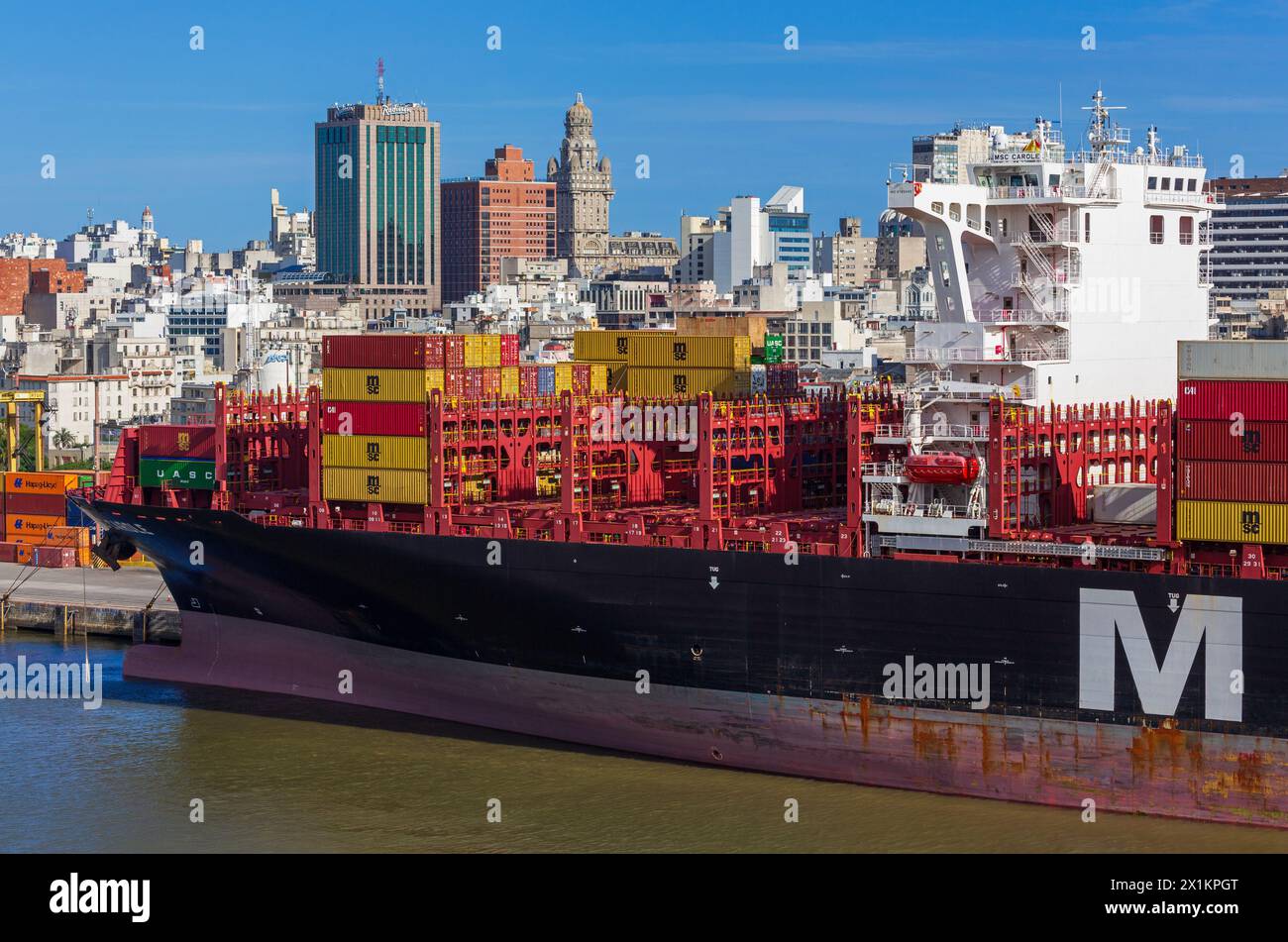 Container ship MSC Carole, Port of Montevideo, Uruguay, South America ...