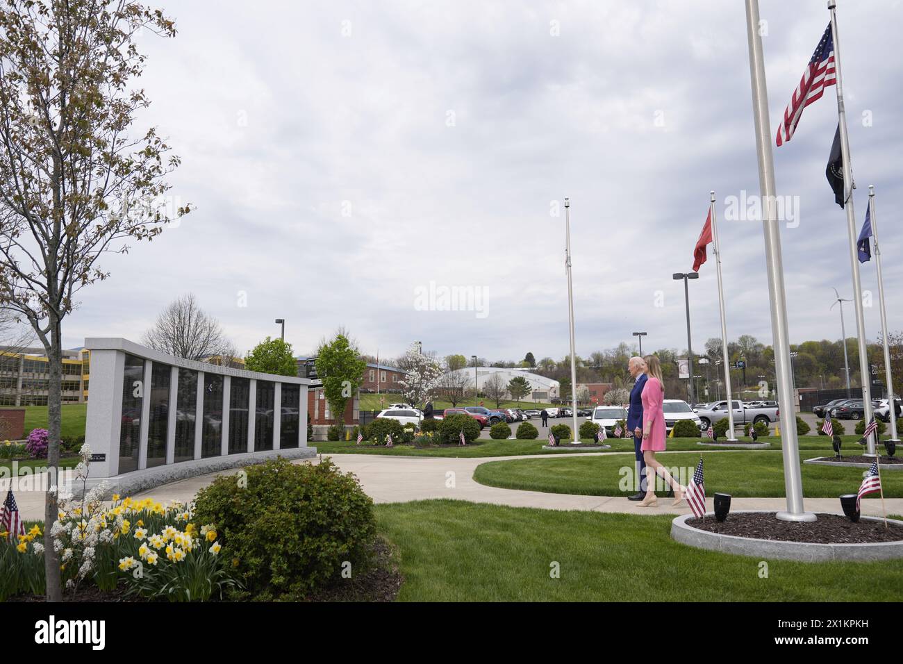 President Joe Biden visits the War Memorial in Scranton, Pa., with ...