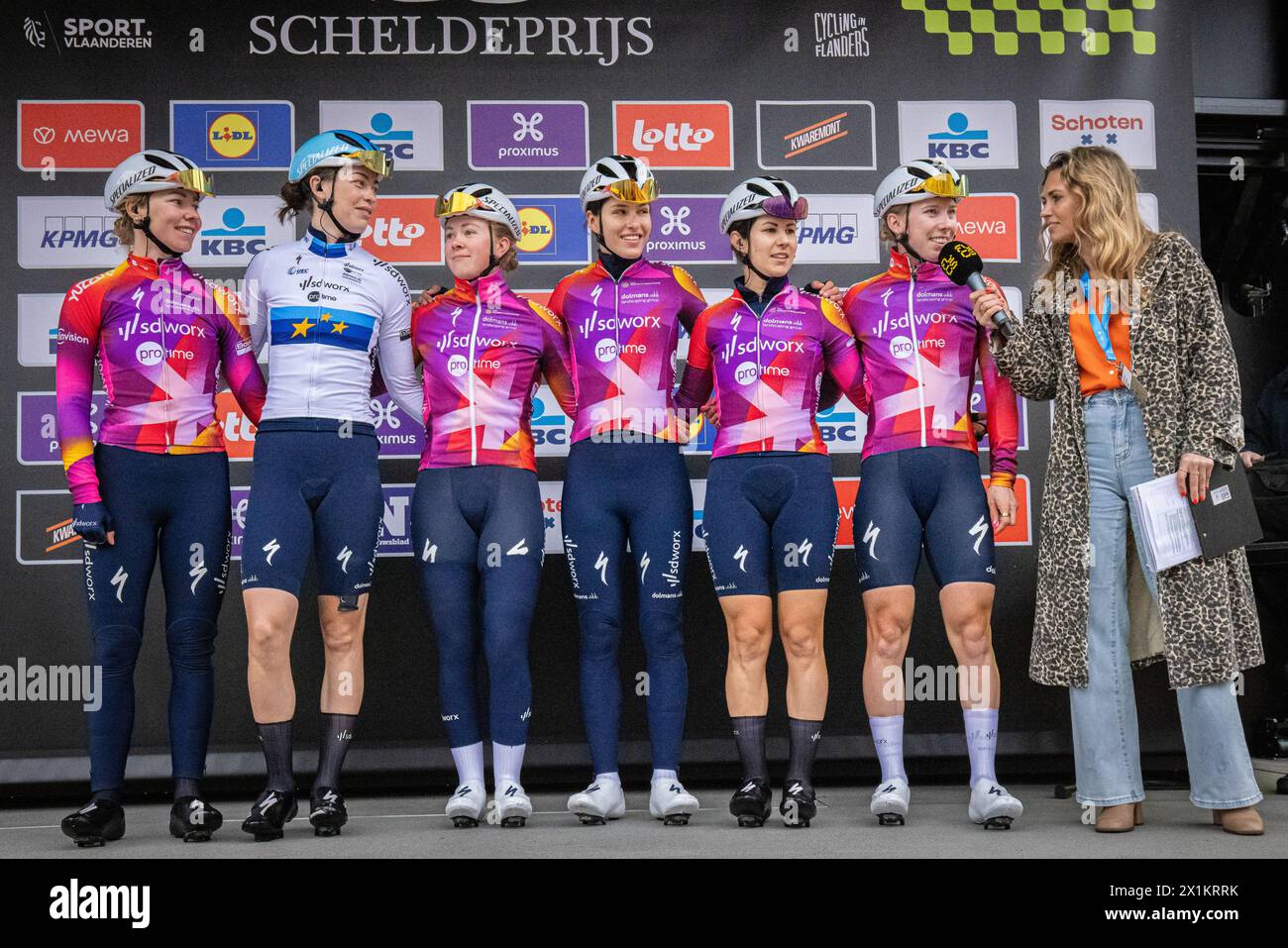 Scheldeprijs, Belgium. Team SD Worx - Protime Terneuzen to Schoten on ...