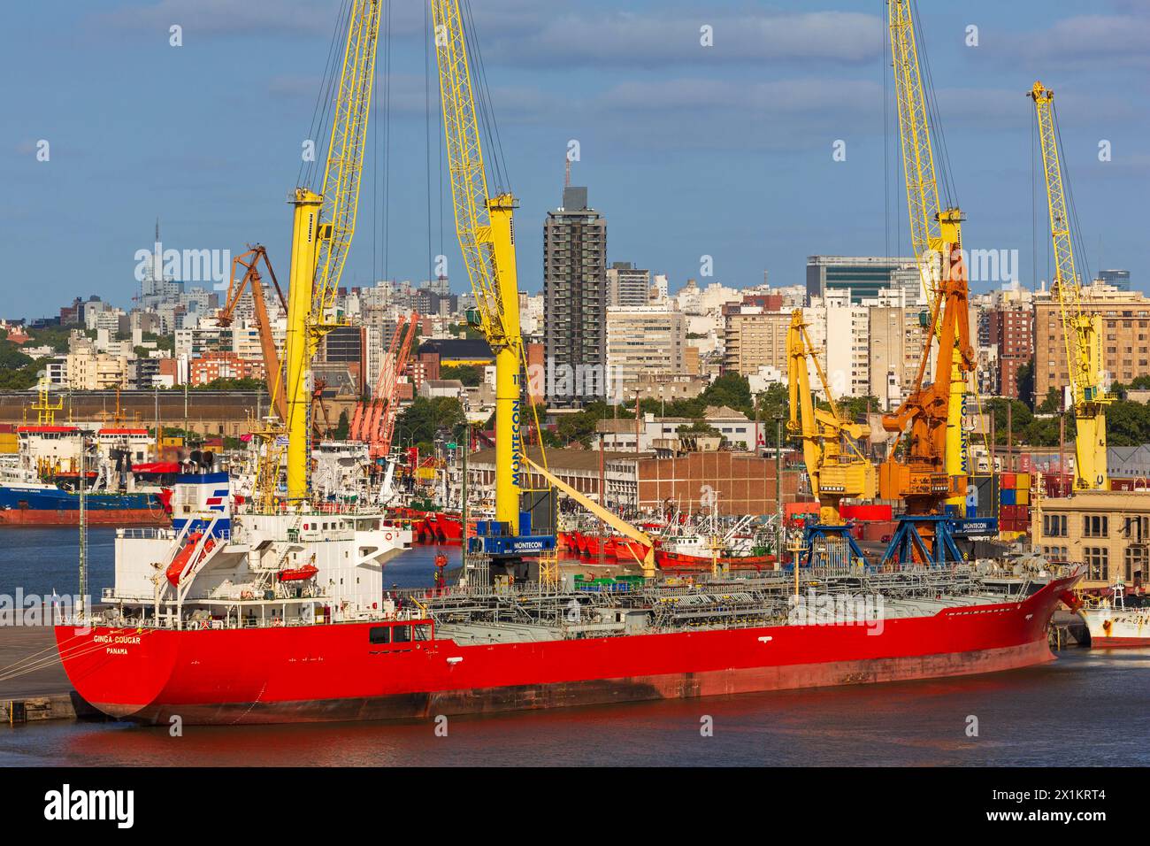 Cargo ship Ginga Cougar, Port of Montevideo, Uruguay, South America ...