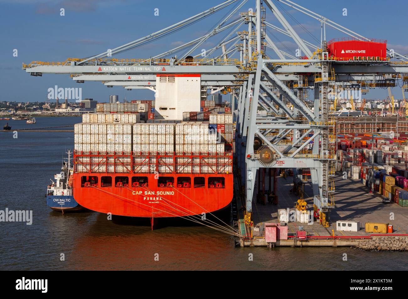 Container ship Cap san Sound, Port of Montevideo, Uruguay, South ...