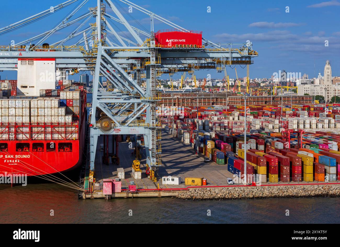 Container ship Cap san Sound, Port of Montevideo, Uruguay, South ...