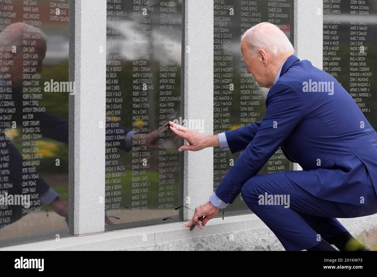 President Joe Biden visits the War Memorial in Scranton, Pa., Wednesday ...