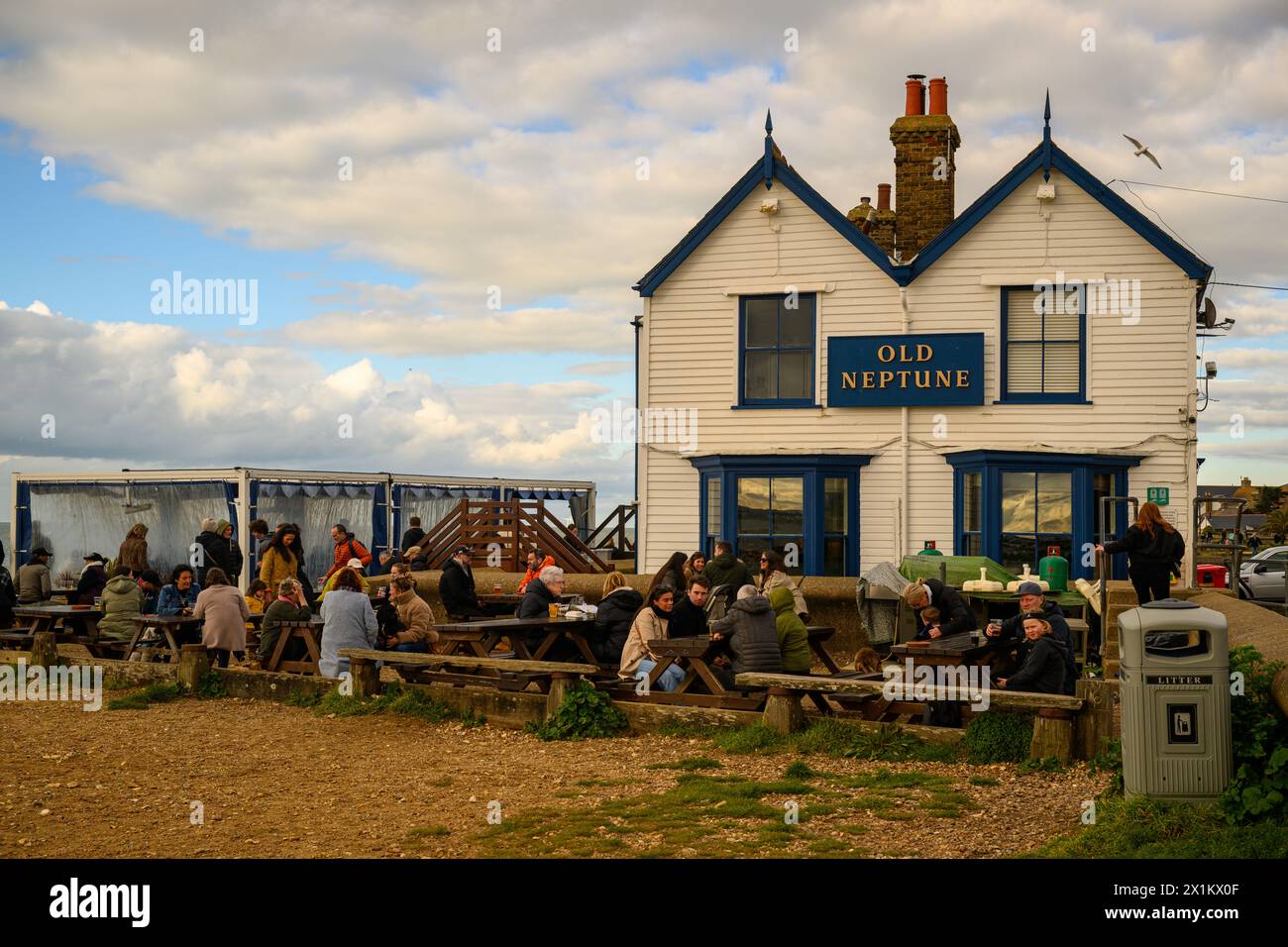 The Old Neptune Pub at sundown, Whitstable, Kent, England Stock Photo ...