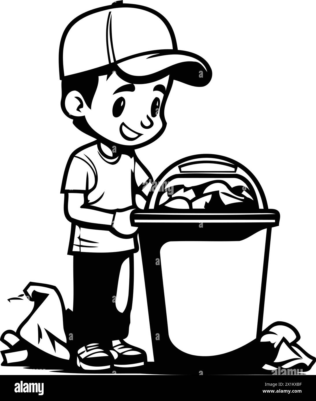 Garbage boy cartoon illustration hi-res stock photography and images ...