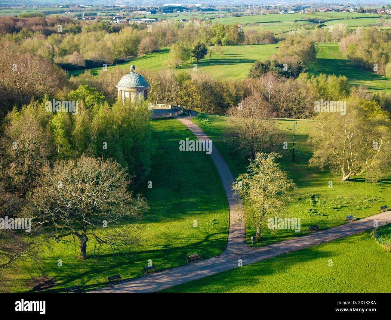 Aerial image of Heaton Temple and Heaton Park in Manchester UK Stock ...