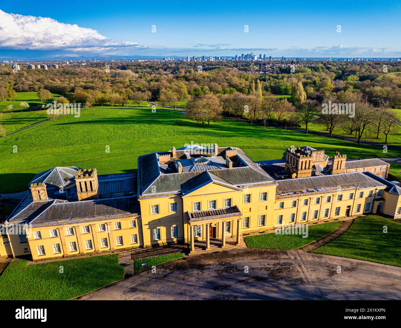 Aerial Image of Heaton Hall in Heaton Park, Manchester UK Stock Photo ...