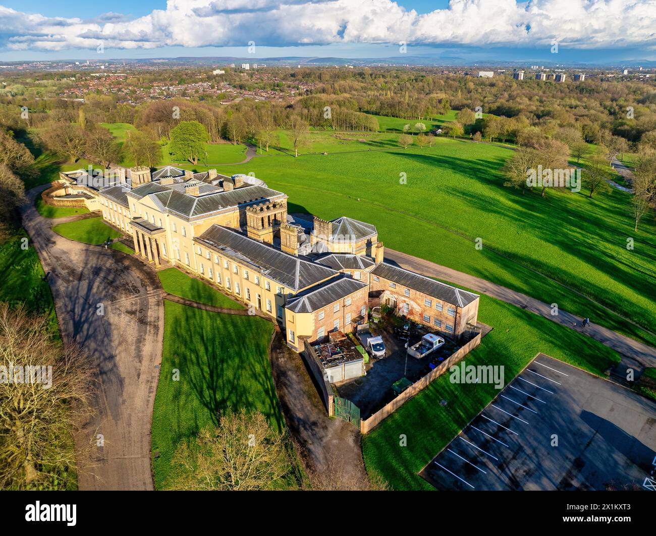 Aerial Image of Heaton Hall in Heaton Park, Manchester UK Stock Photo ...