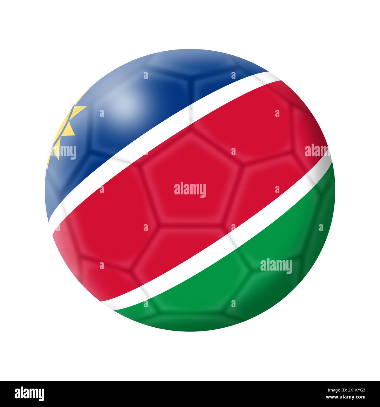 A Namibia soccer ball football 3d illustration isolated on white with ...