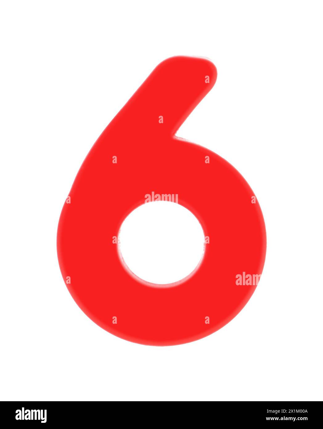 A 6 six magnetic letter on white with clipping path Stock Photo - Alamy