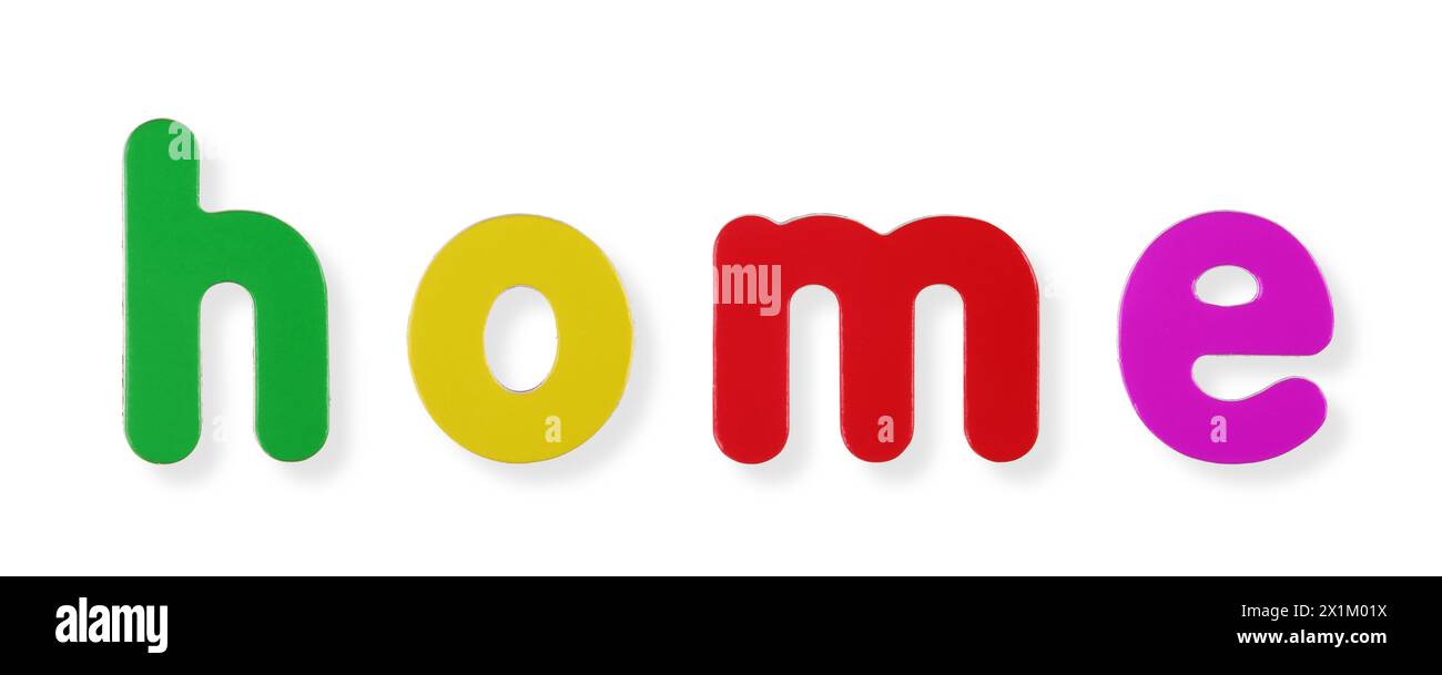 home word in coloured magnetic letters Stock Photo - Alamy