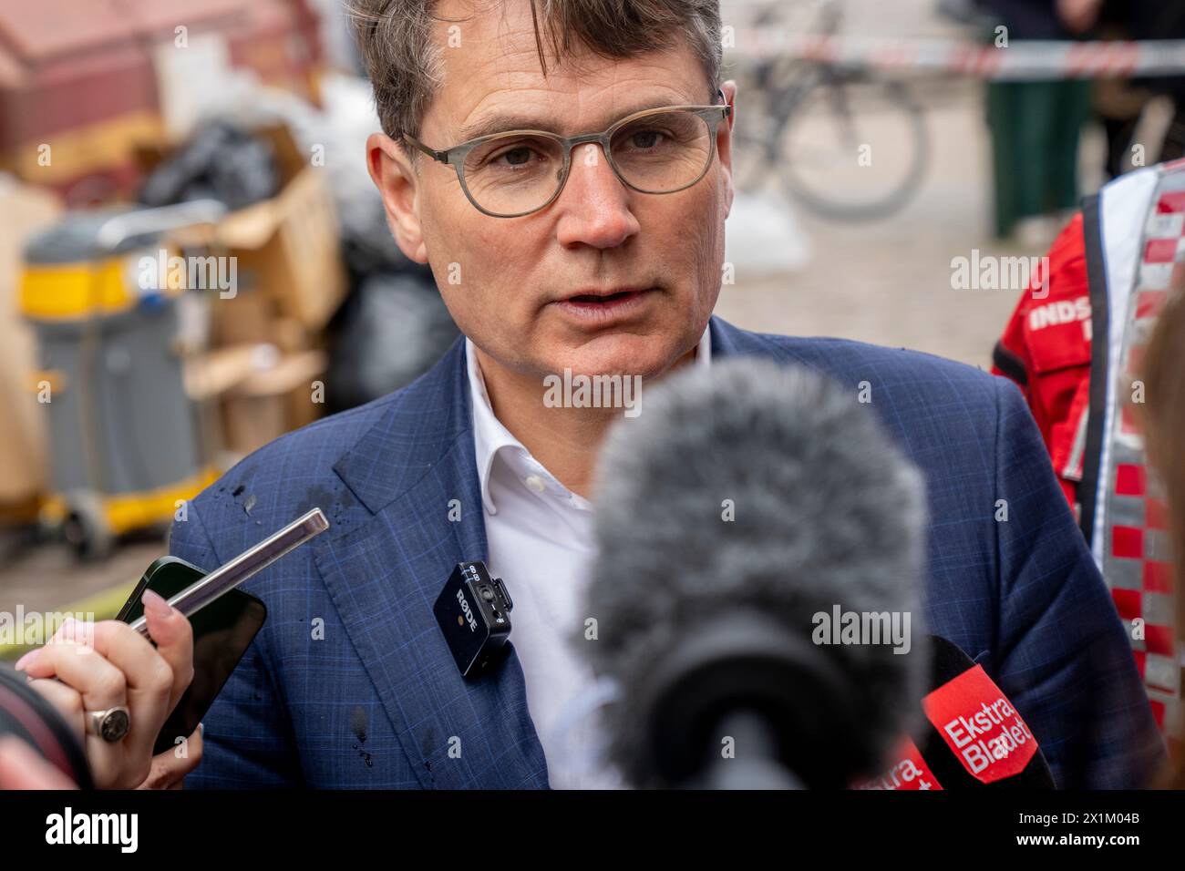 Director of Danish Business, Brian Mikkelsen, speaks to the press in ...