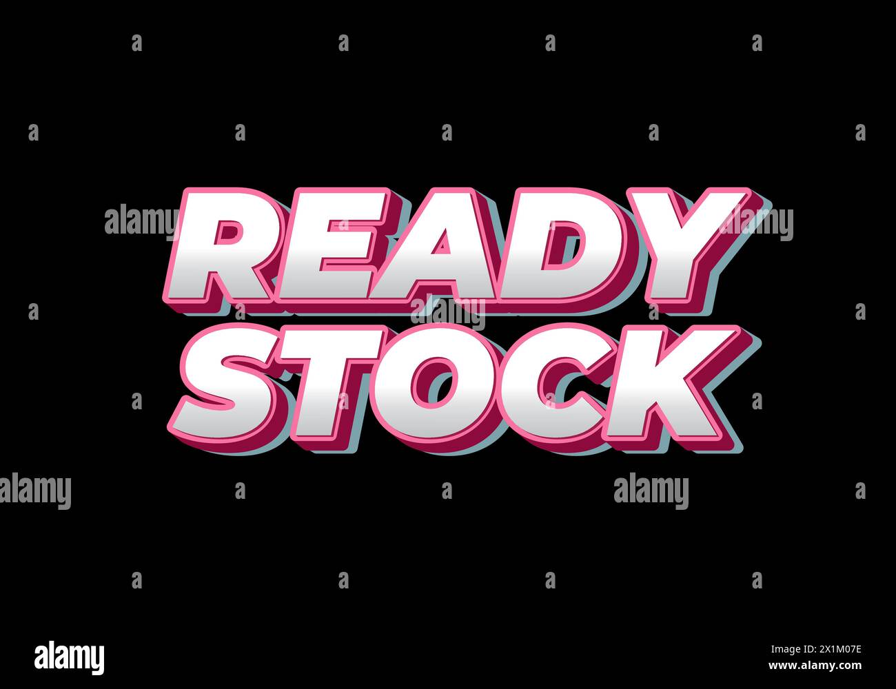 Ready stock. Text effect design in 3D look with eye catching colors ...