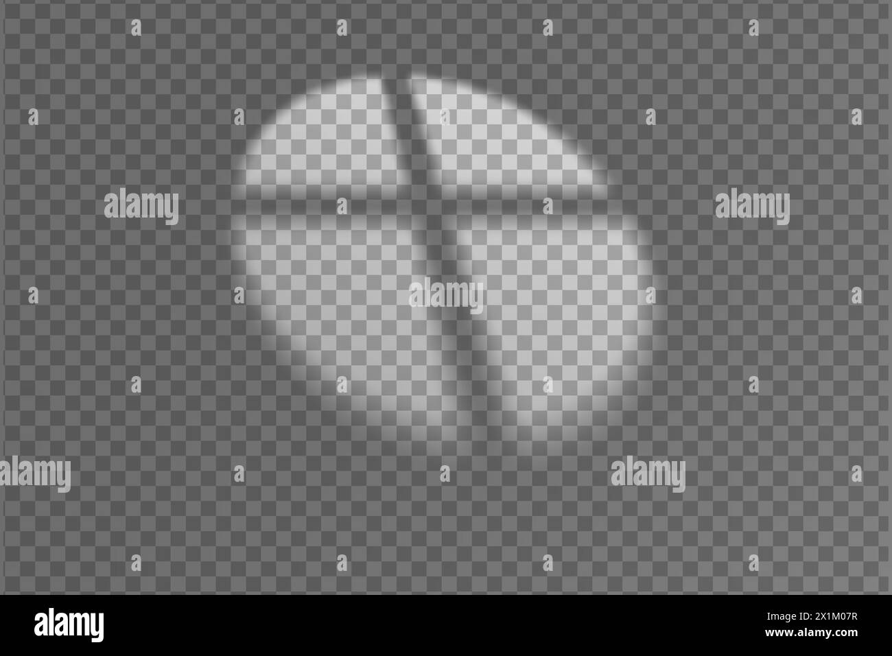 Light effect shadow overlay from round window isolated transparent ...