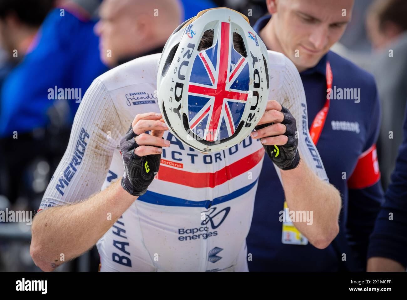 Paris - Roubaix, 2024. L’Enfer Du Nord 121st Edition Fred Wright of Bahrain Victorious showing ...