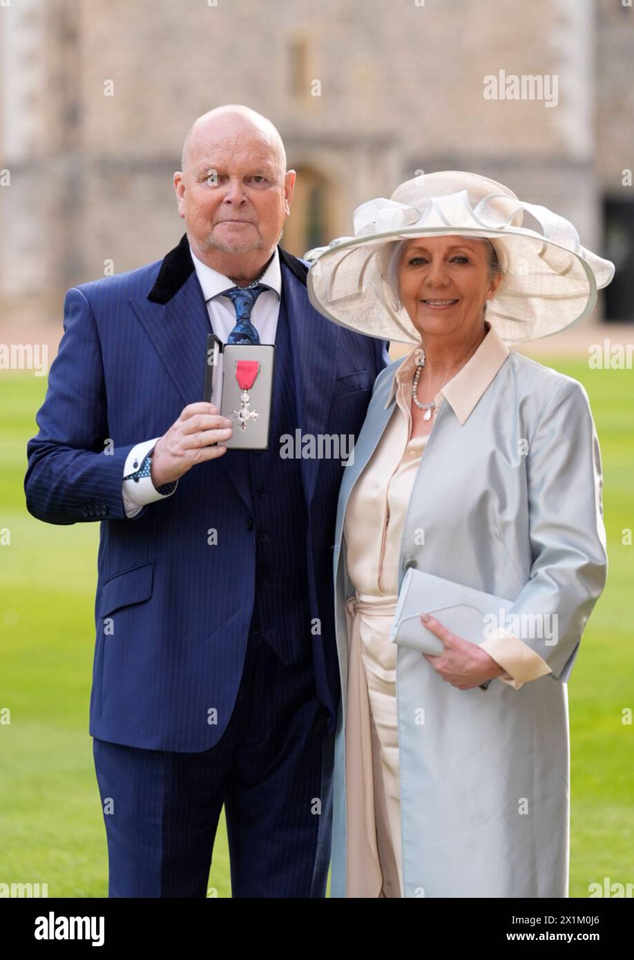 James Whale with his wife Nadine after being made a Member of the Order ...