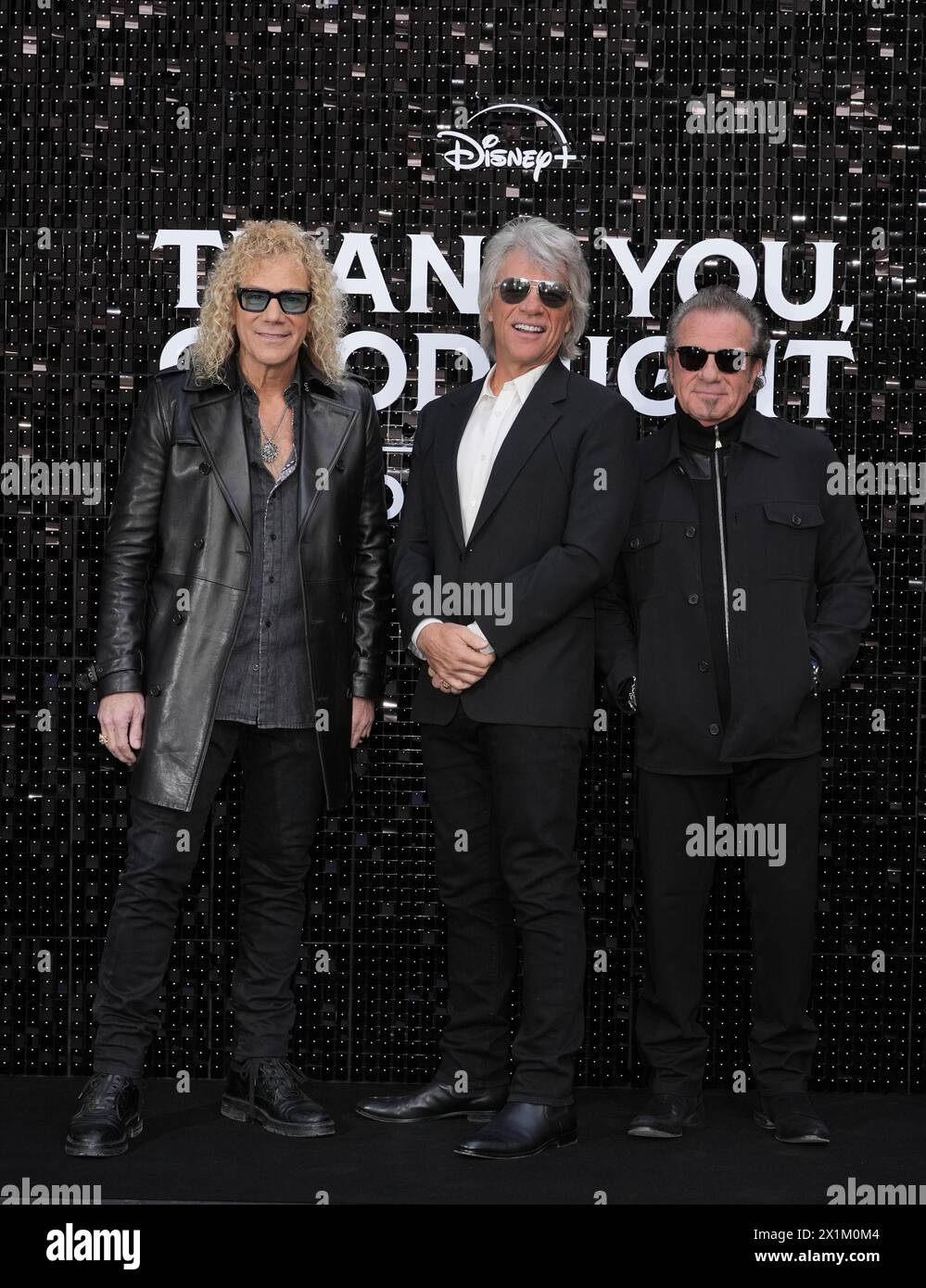 (left to right) David Bryan, Jon Bon Jovi and Tico Torres attend the UK premiere of Disney+ ...