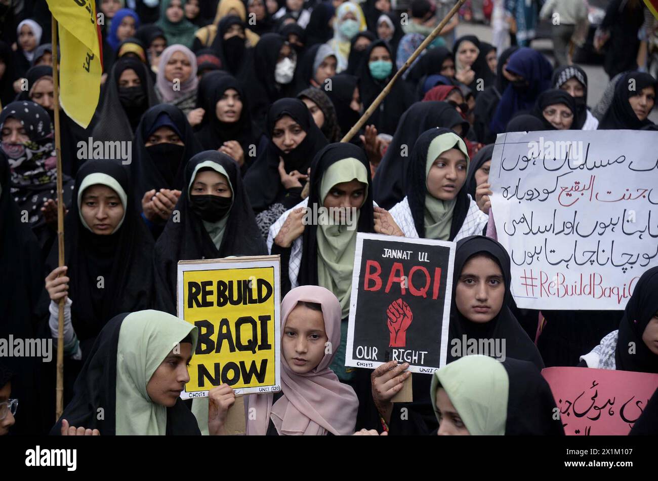 Leaders and activists of Imamia Students Organization (ISO) are holding ...