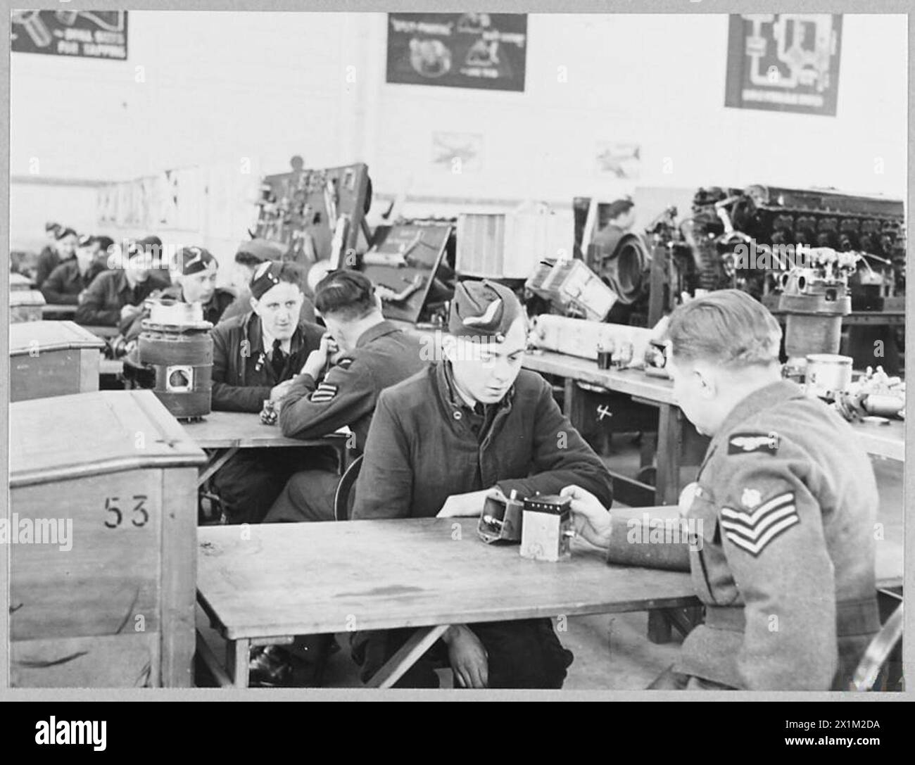 FLIGHT ENGINEERS IN TRAINING : - 12466 Picture (issued 1944) shows ...