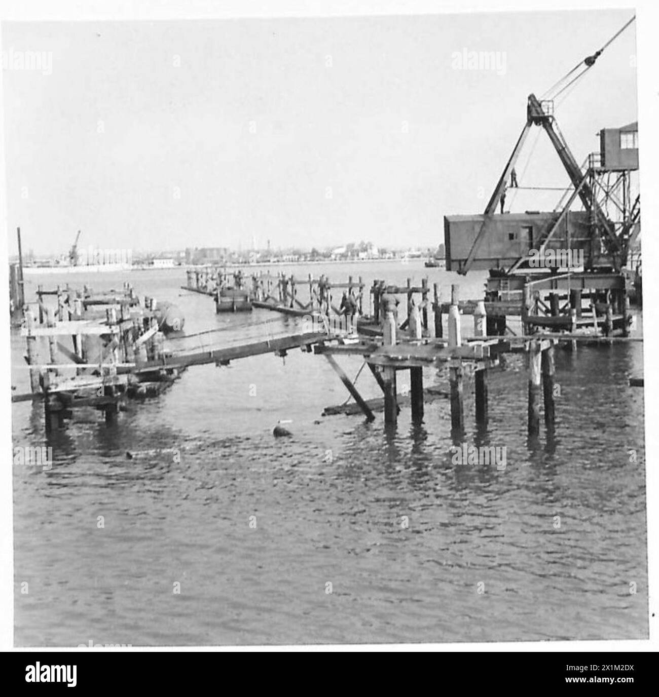 A jetty is being warped and constructed at No. 1 Port Construction ...