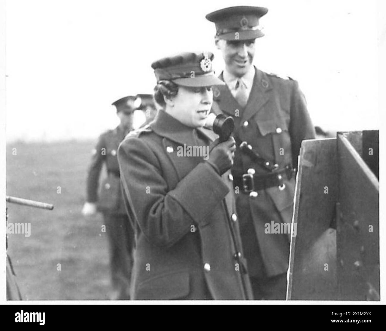 H.R.H. The Princess Royal operates a radio telephone and oversees a ...
