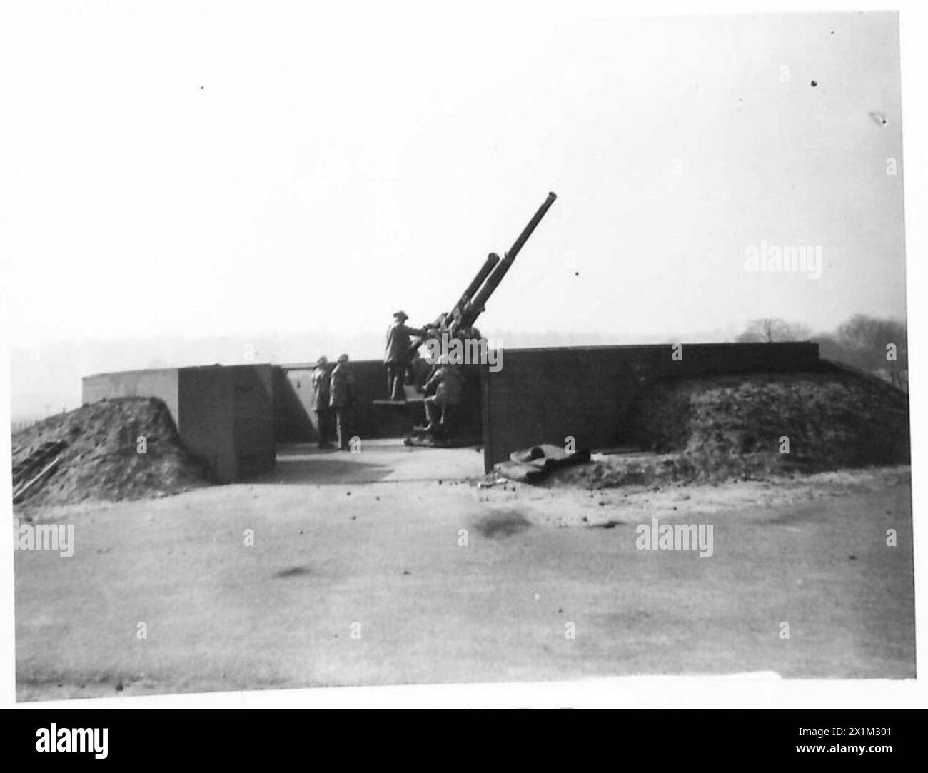 British Army anti-aircraft units operate guns and observation posts to ...