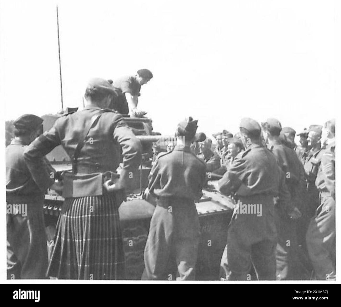 HOME GUARD DEMONSTRATION - Home Guard listening to the description of a ...