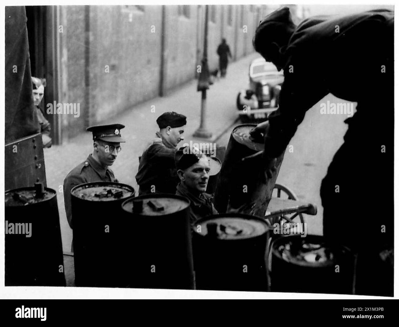 British Army personnel arrive at an oil receiving depot as part of army ...
