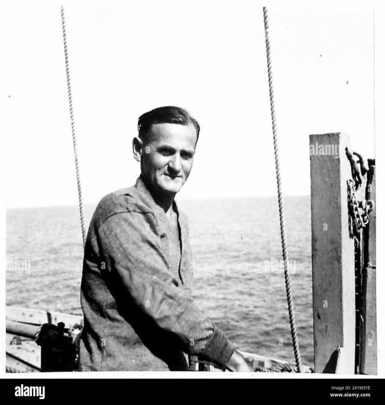 Crew members return from Black and White Stock Photos & Images - Alamy