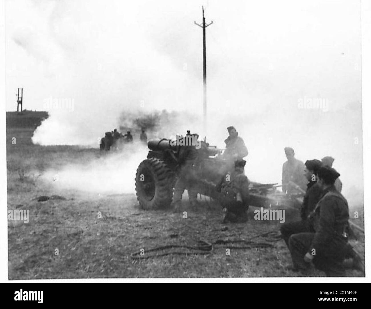 A battery of 6-inch Howitzers is deployed and firing during the Spartan ...