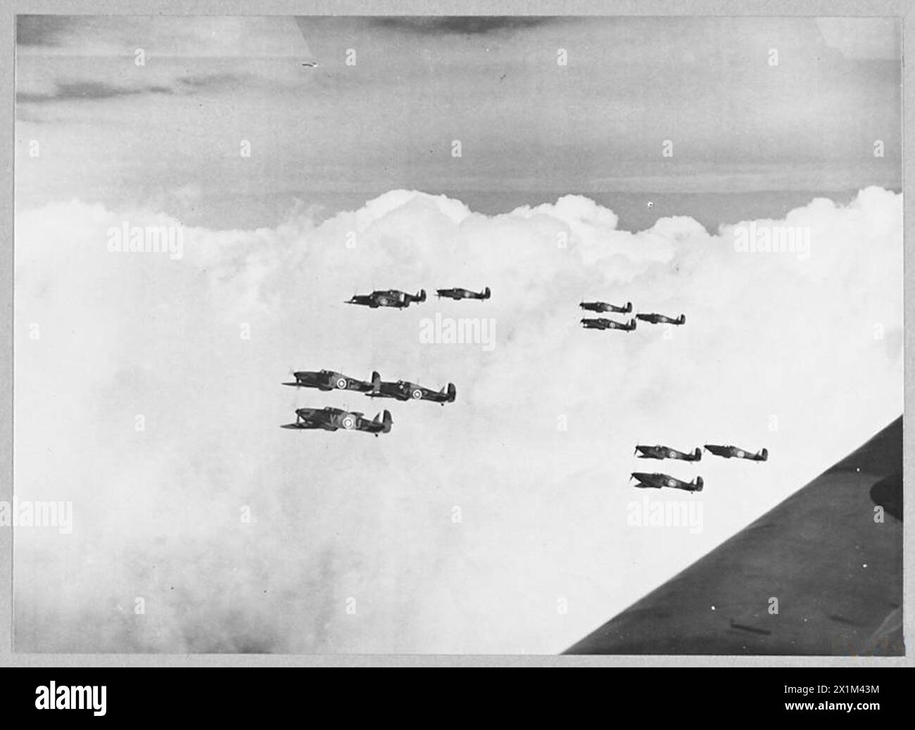 THE BATTLE OF BRITAIN 1940 - Distant view of Hawker Hurricanes of No ...