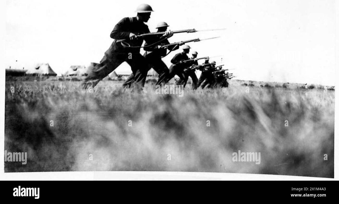 Royal Marines participate in bayonet drill during training exercises ...
