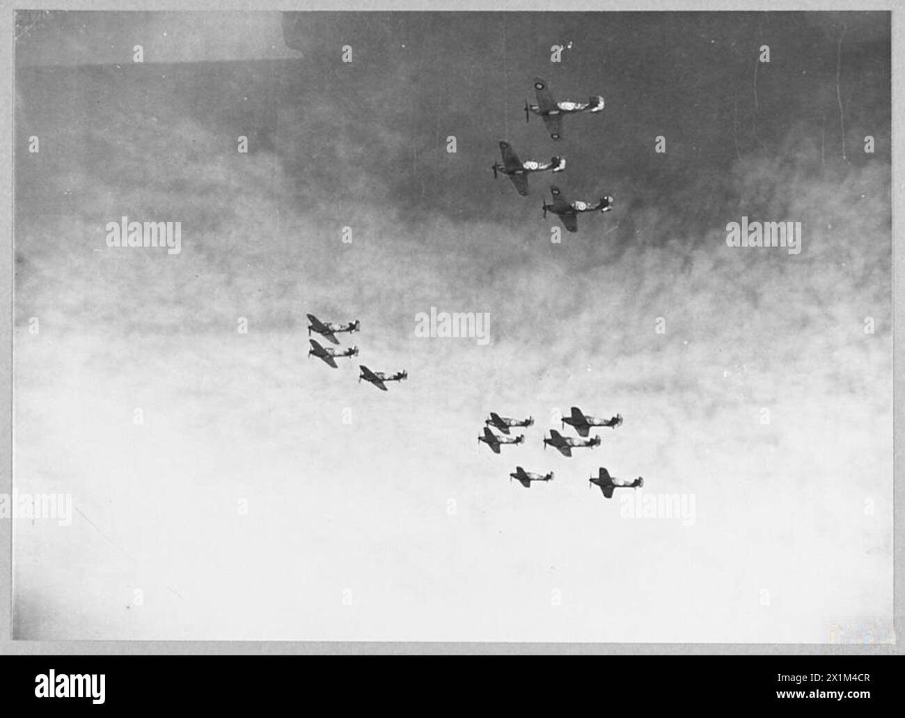 THE BATTLE OF BRITAIN 1940 - Distant view of Hawker Hurricanes of No ...