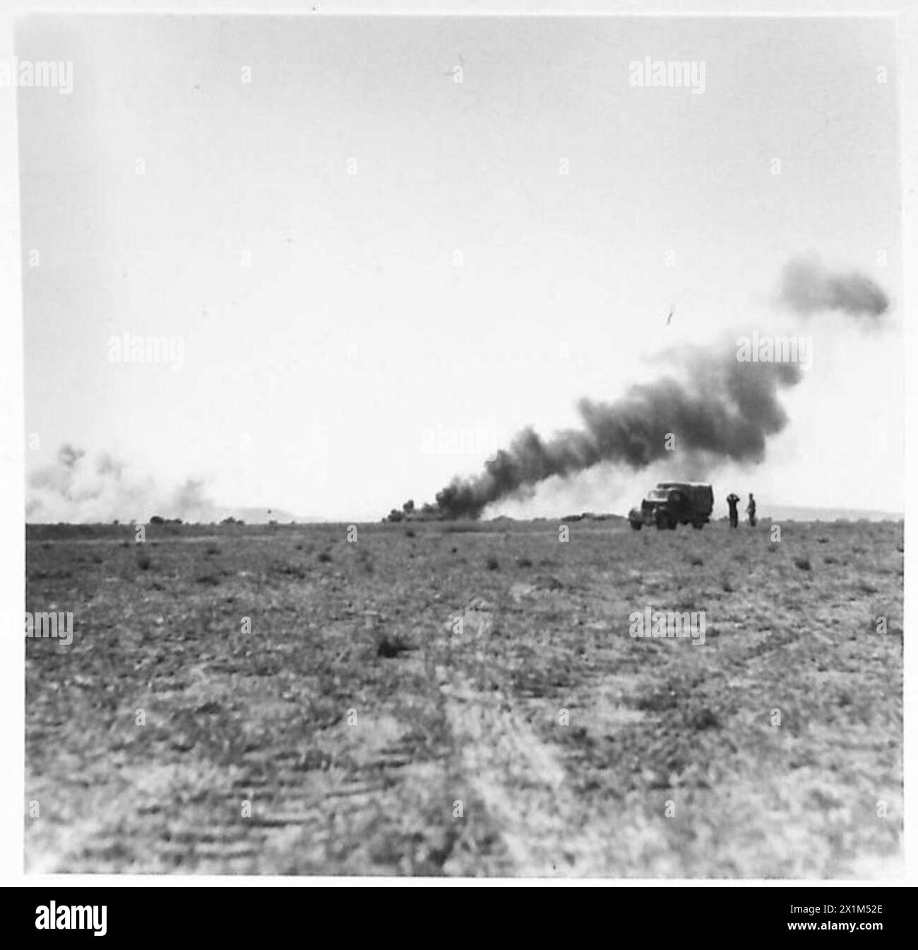 A Stuka aircraft attacks a convoy on the Gabes road east of El Hamma ...