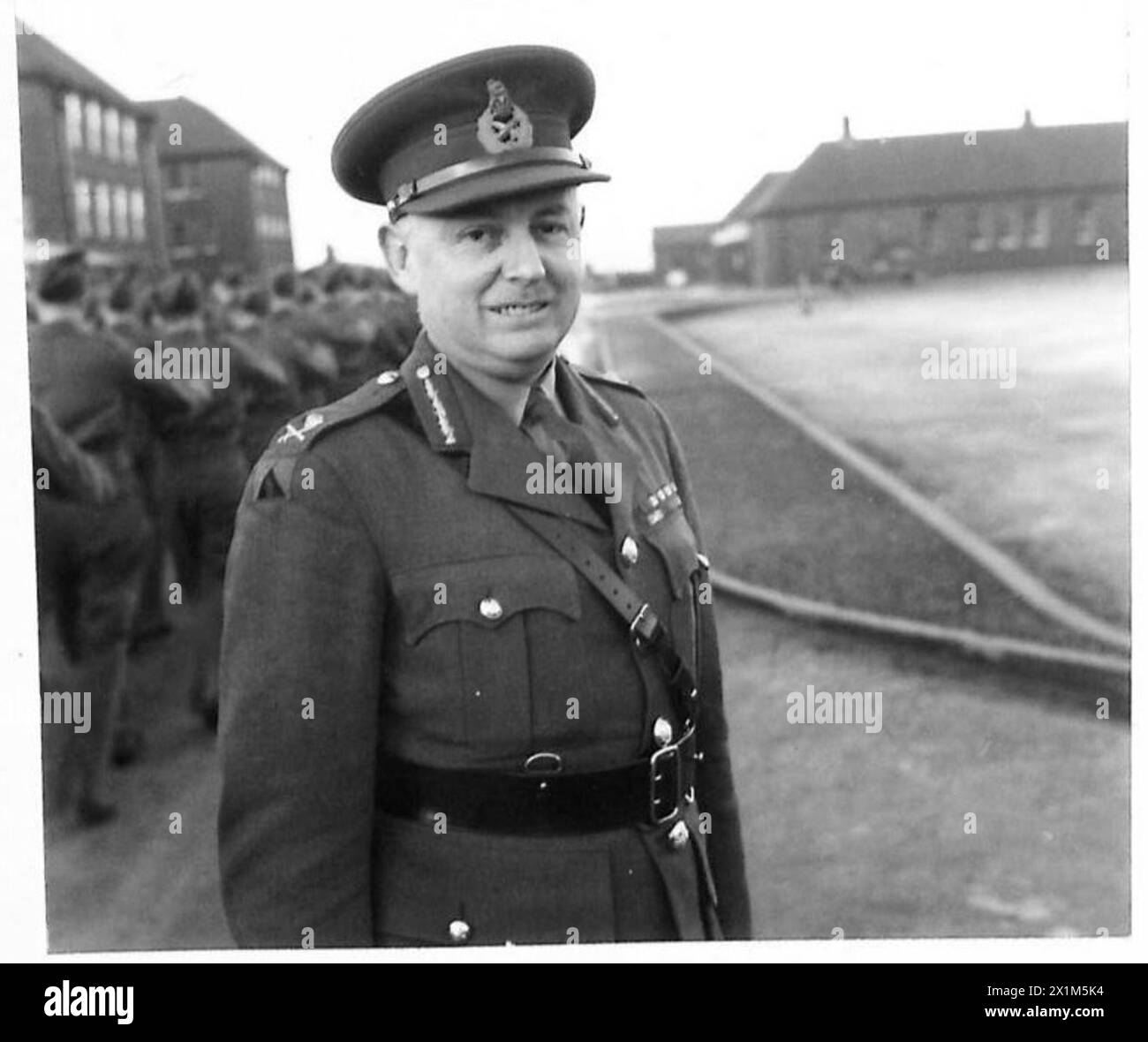 A Divisional Commander inspects a reconnaissance battalion, observing ...