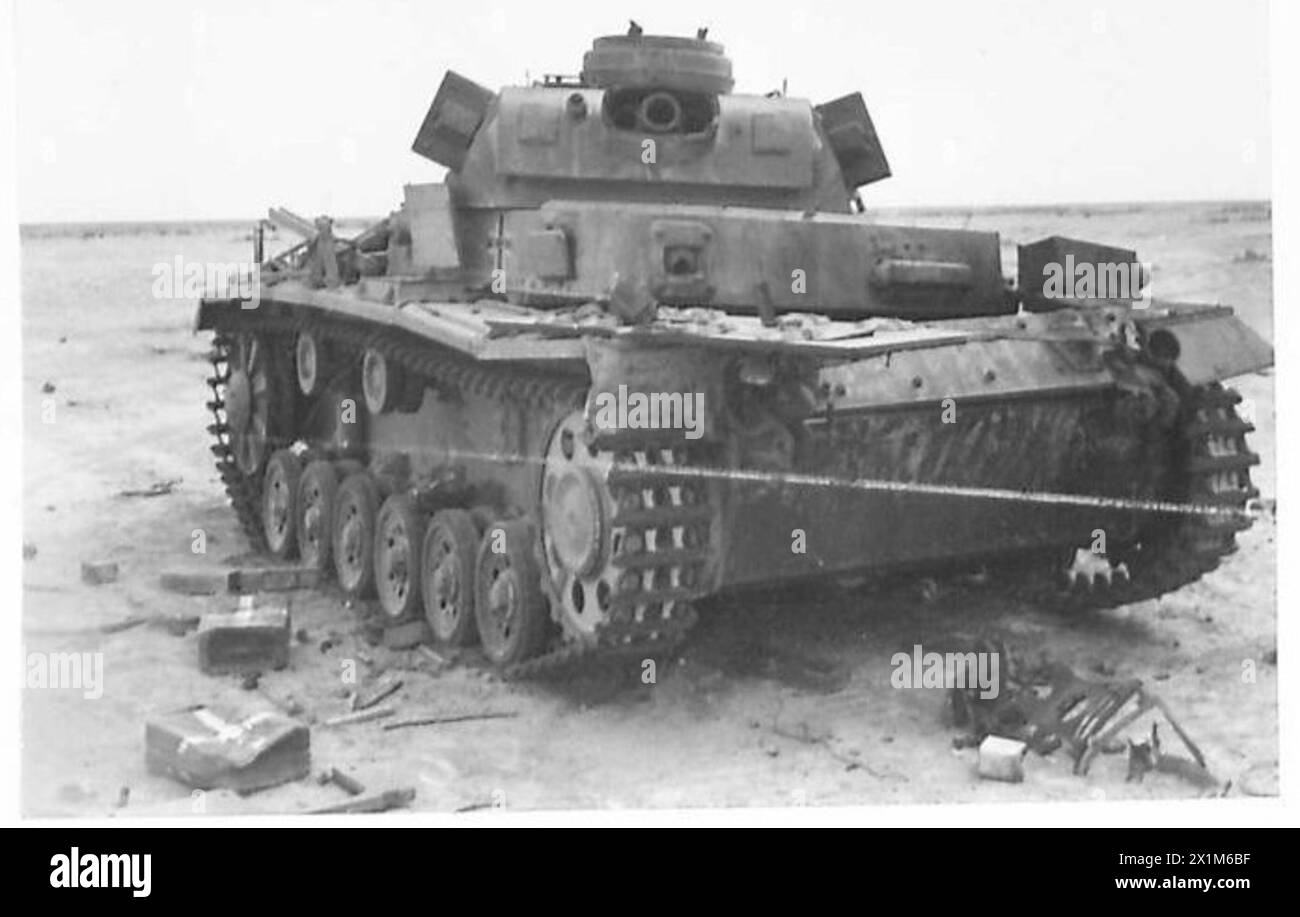 German tanks destroyed during combat operations, documented by the ...