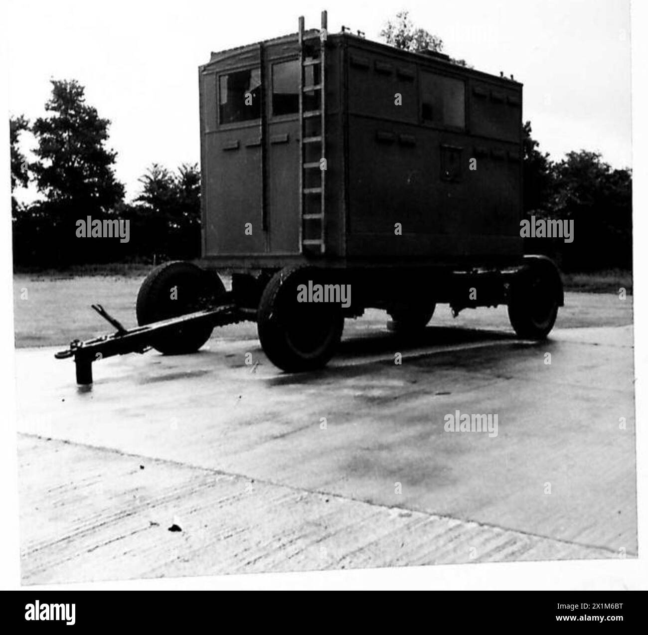 An exterior view of an anti-aircraft recording van trailer at Harrow ...
