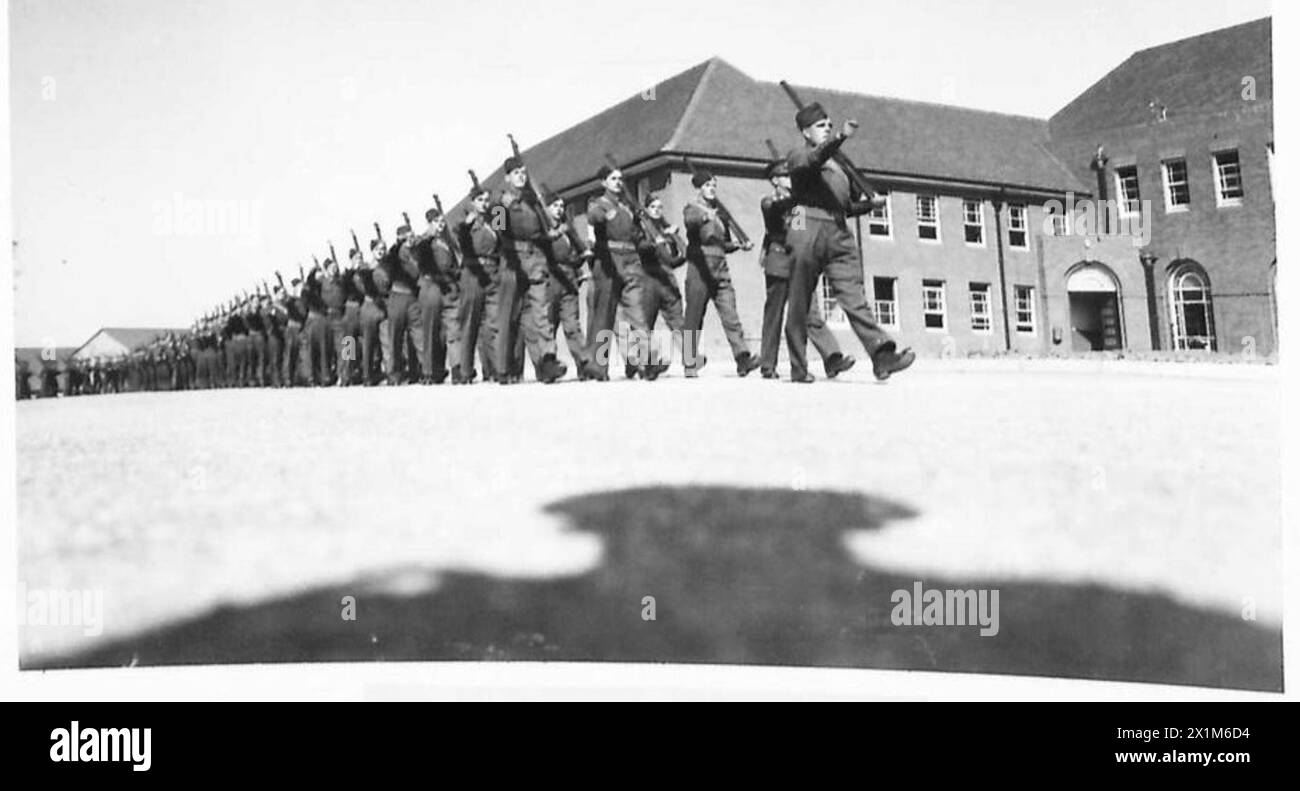 The Chester Regiment of the British Army is shown on the march during ...